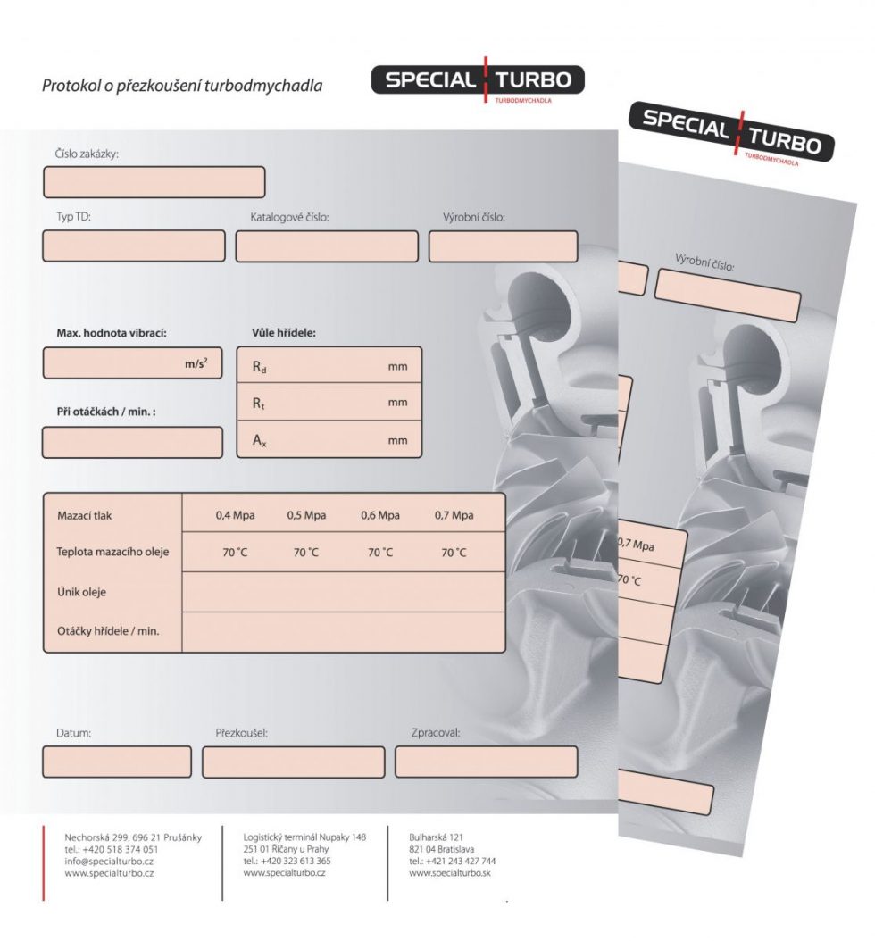 Turbocharger testing - SPECIAL TURBO